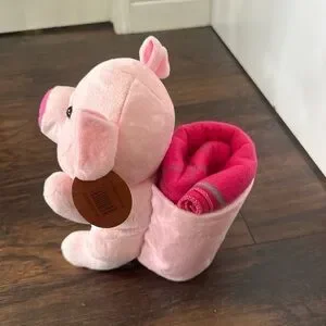 Toys | Adorable Pink And White Plush Pig With Floppy Ears | Poshmark